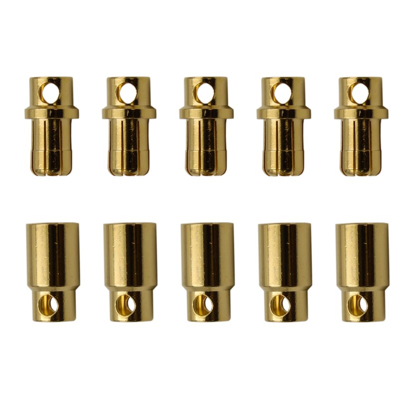 5 Paar 8 mm Goldkontaktstecker Verbinder (Stecker/Buchse) Bananenstec